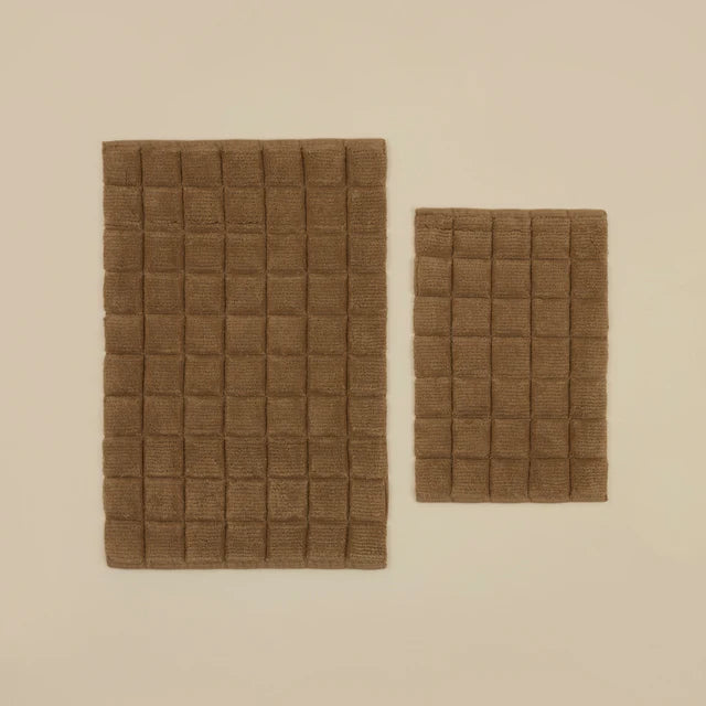 Karaca Simon Bath Mat Set, 60 × 90 cm + 40 × 60 cm, Brown