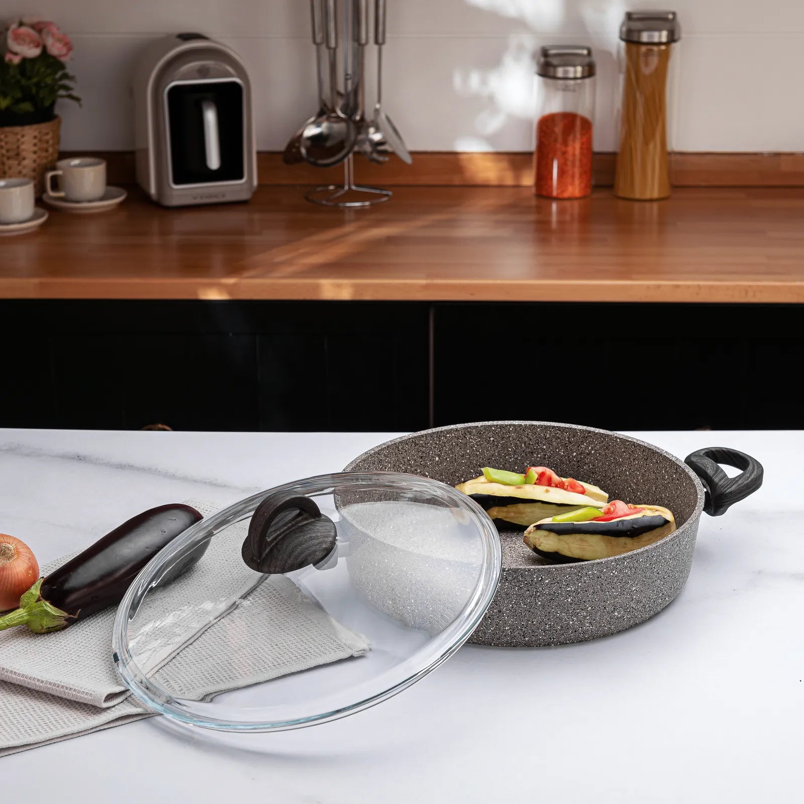 Karaca Dark Silver Bio Granite 30 cm Double Handle Pot