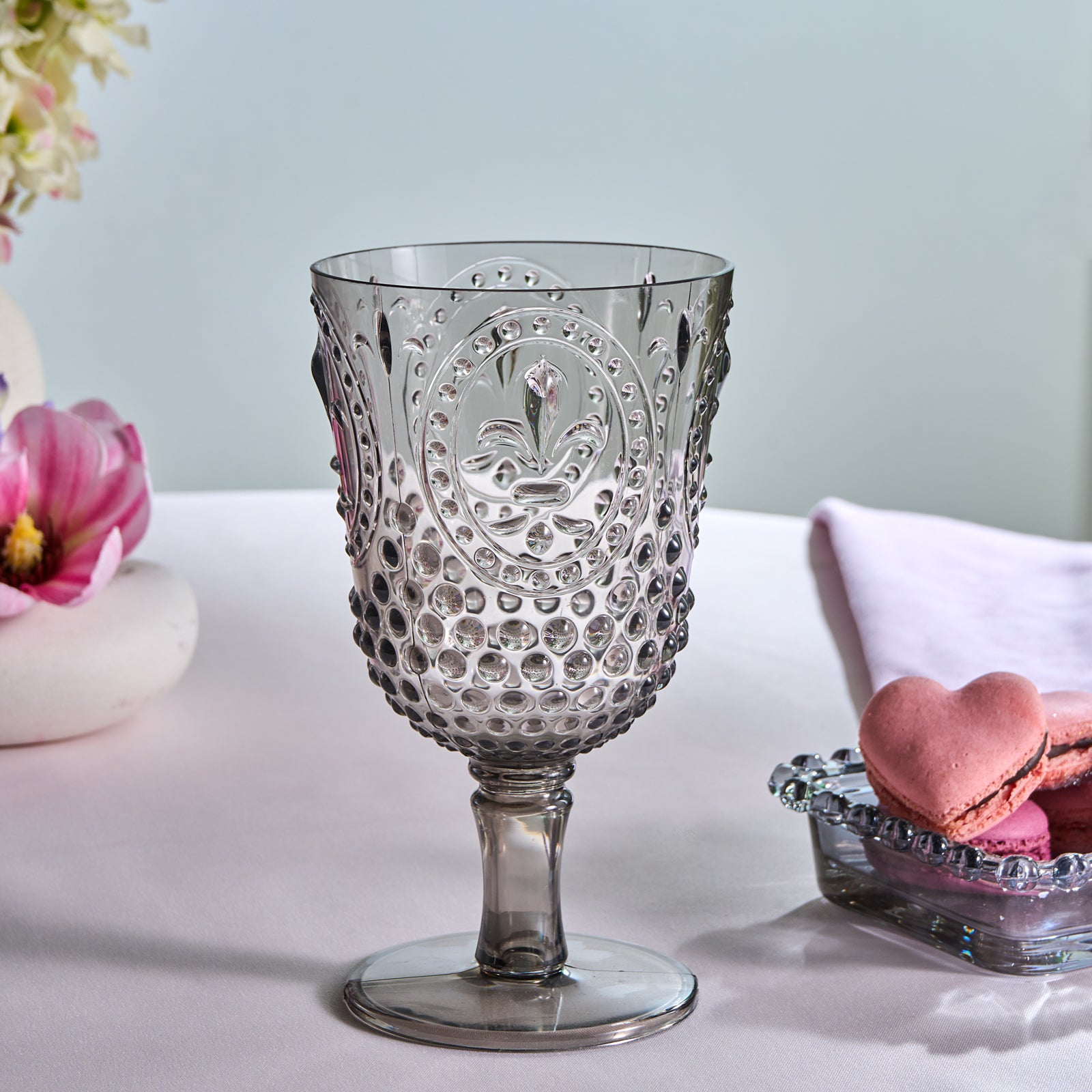 Karaca Moise Acrylic Wine Glass, 450ml, Anthratice