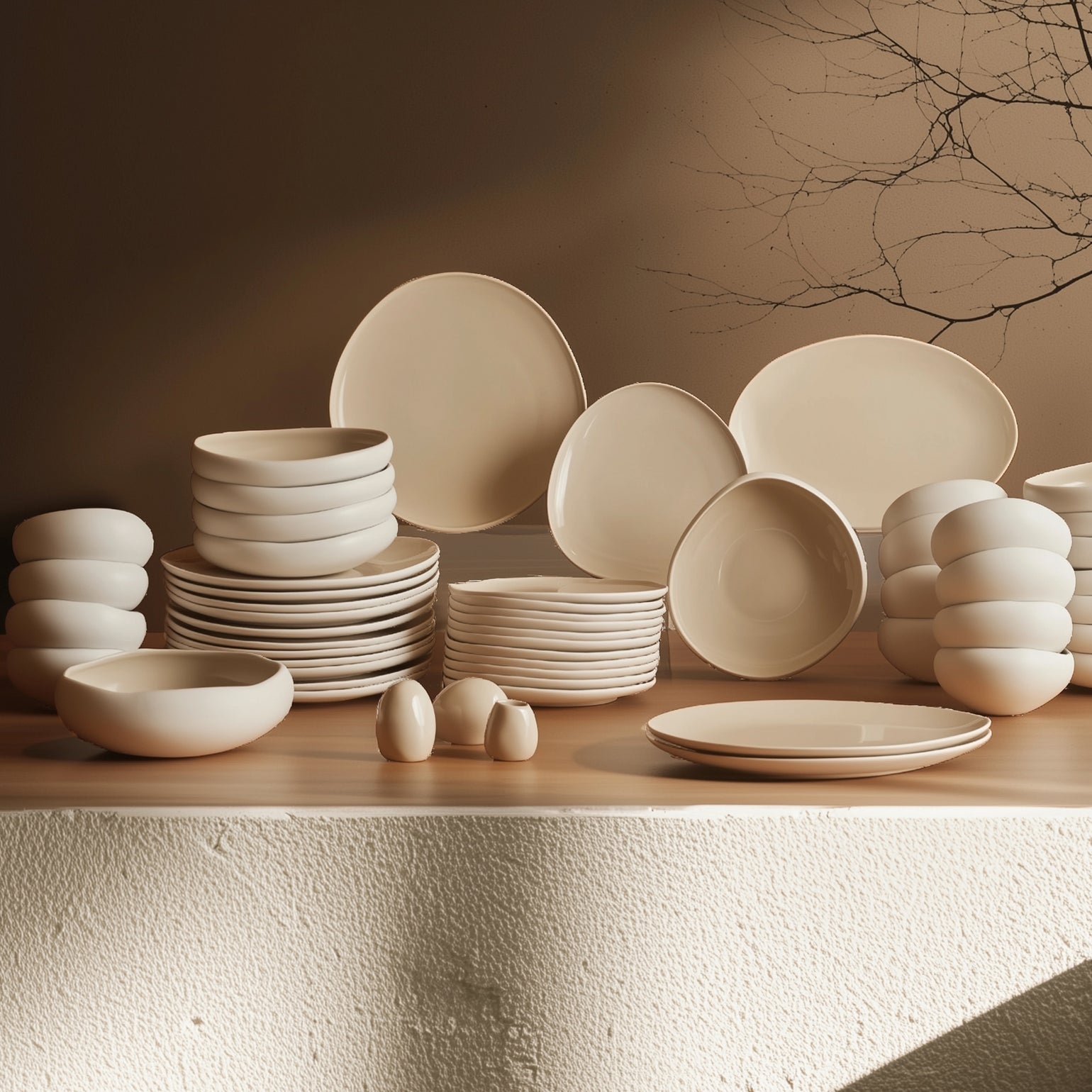 Karaca Earth Collection Cupid 55-teiliges 12-Personen-Geschirrset