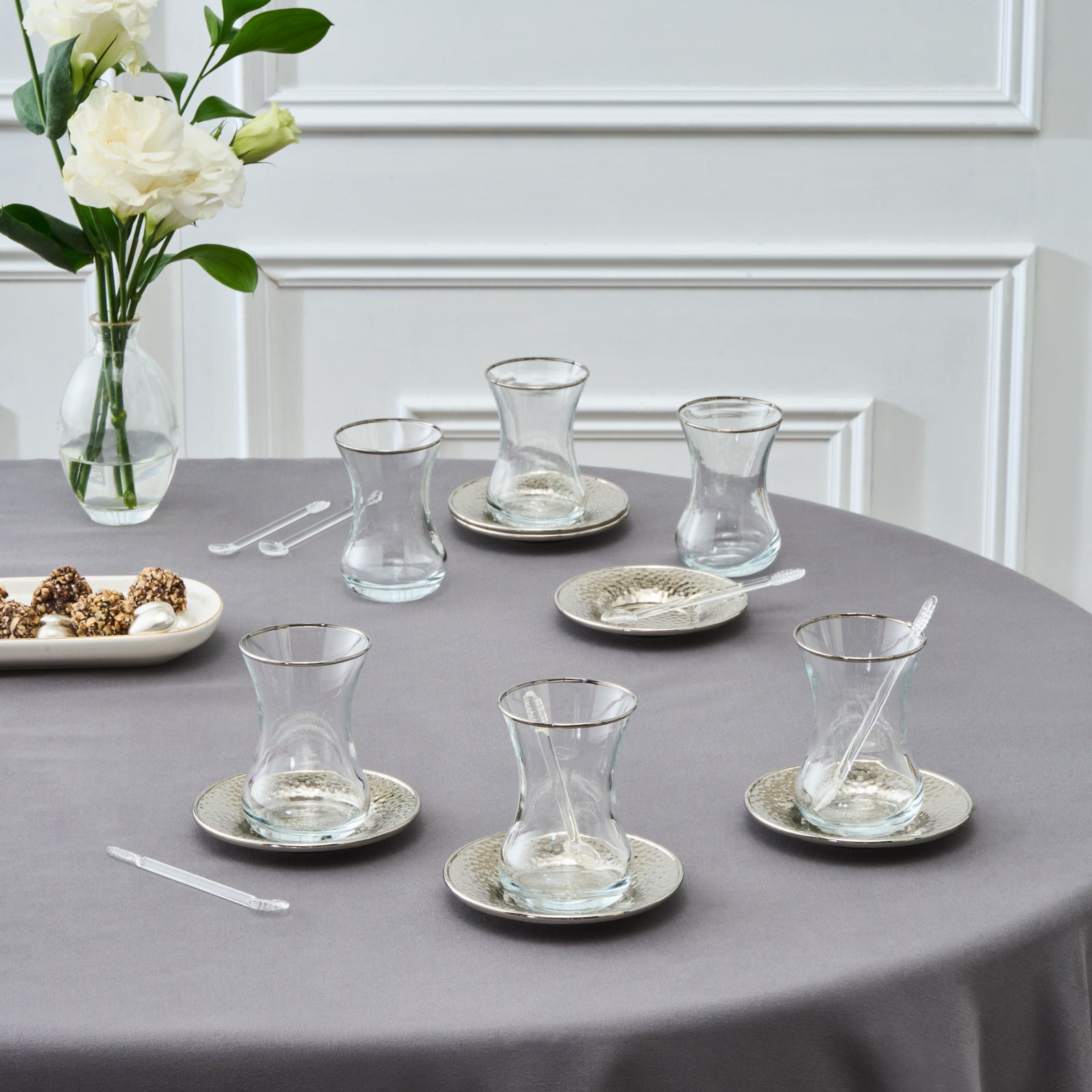 Karaca Ada Platinum 18-Piece Tea Set for 6 Persons