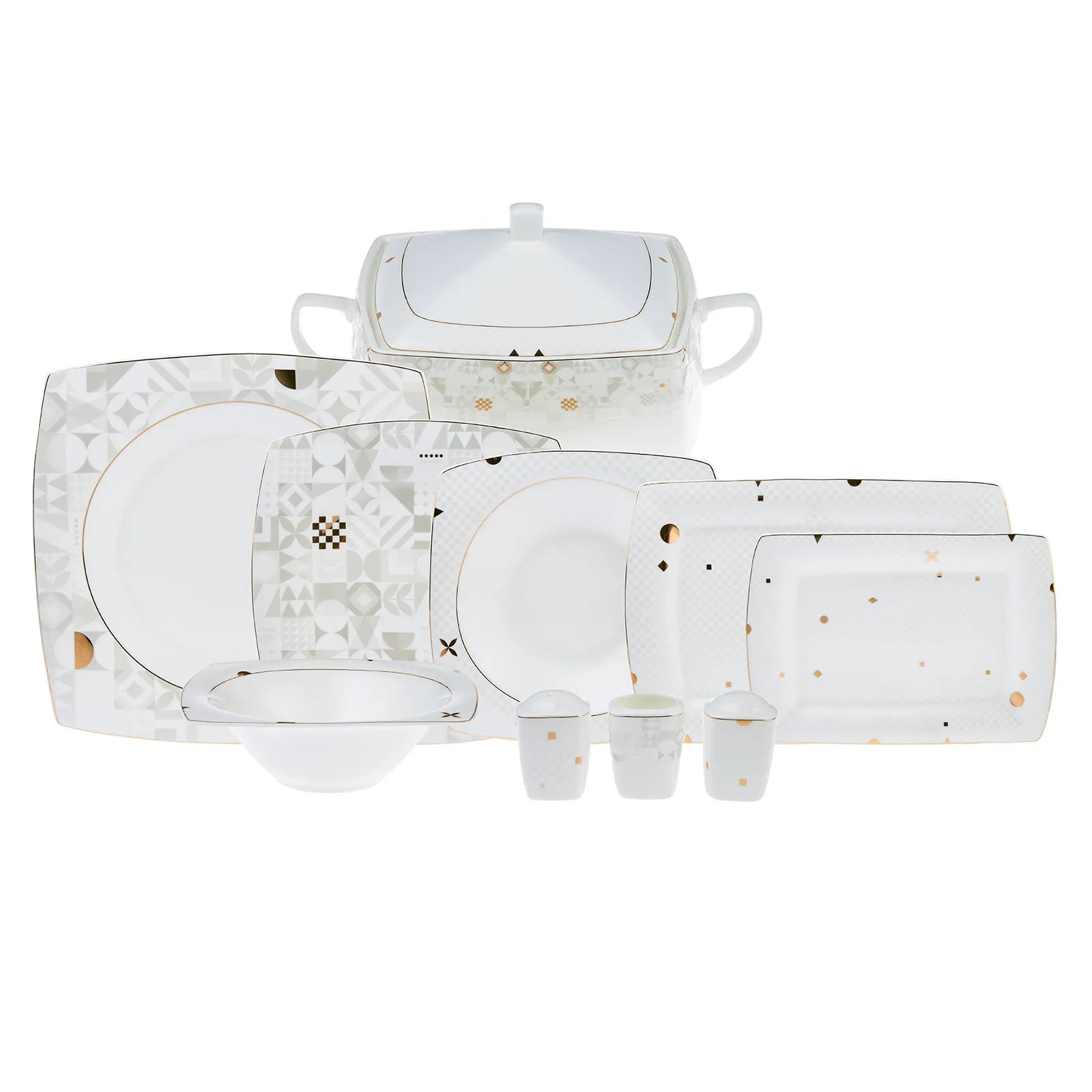 Karaca Fine Pearl Lyria 62 Piece Dinnerware Set for 12 Person