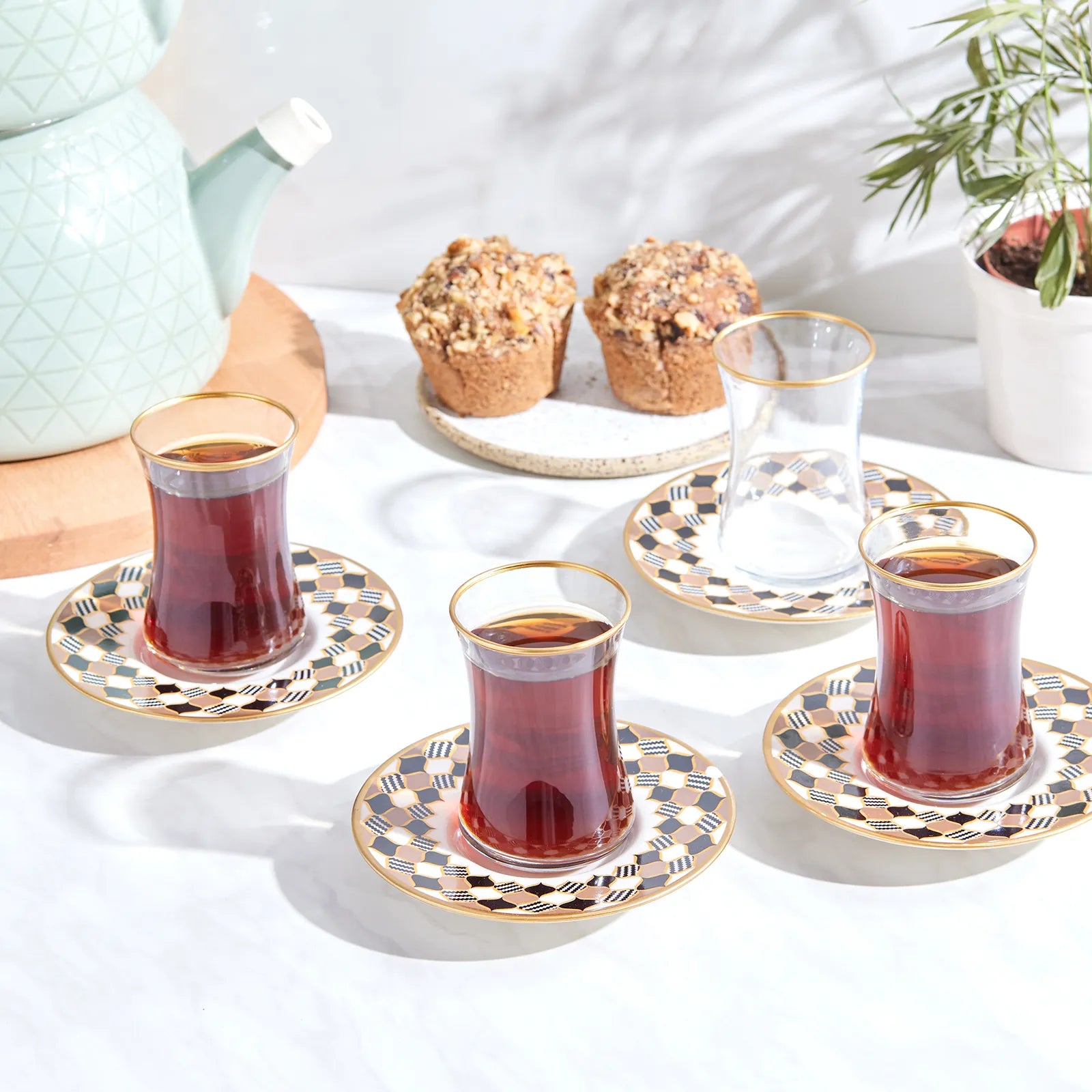 Karaca Hasır 12 Piece Tea Set for 6 Person
