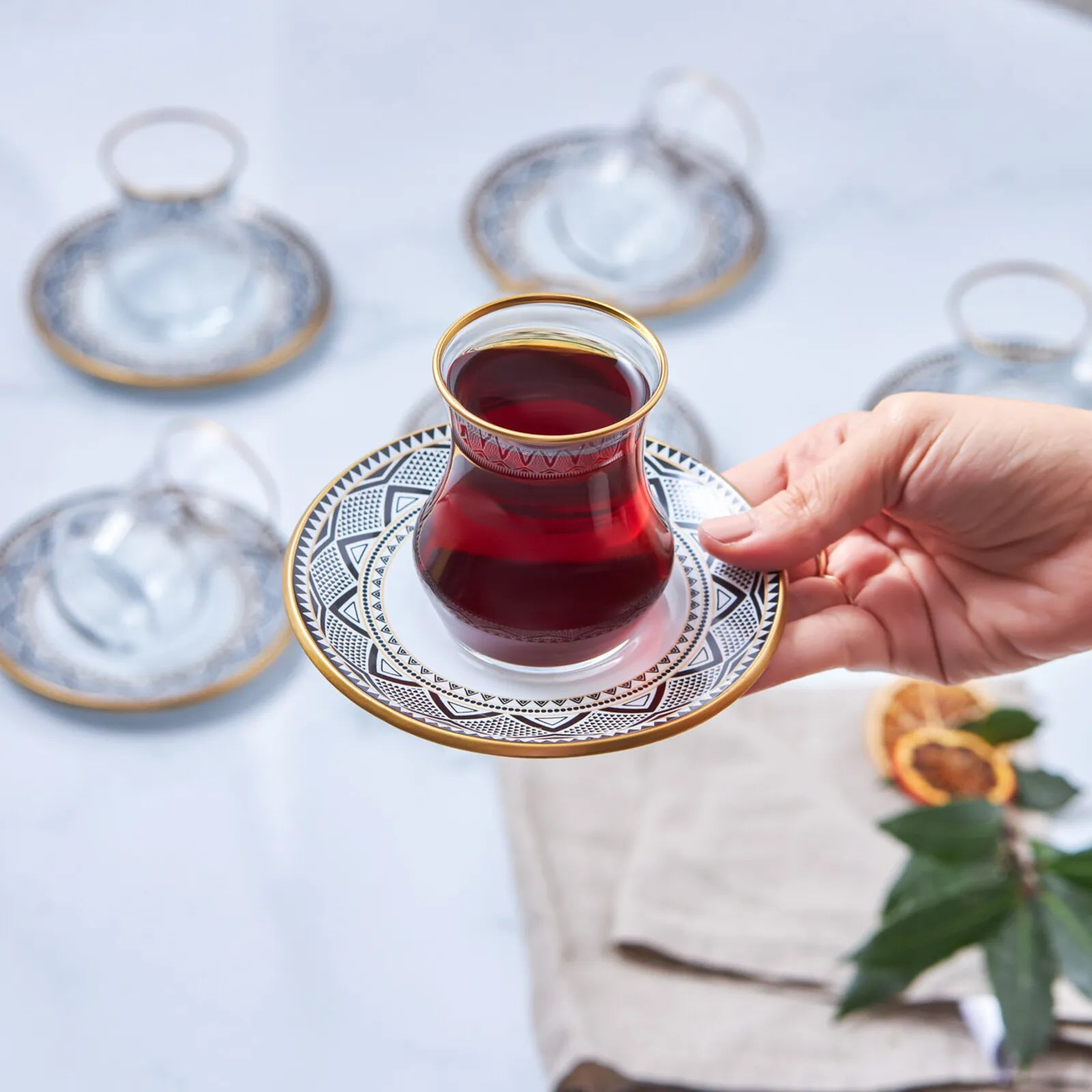 Karaca Globe New Tea Set for 6 Person 120 ml