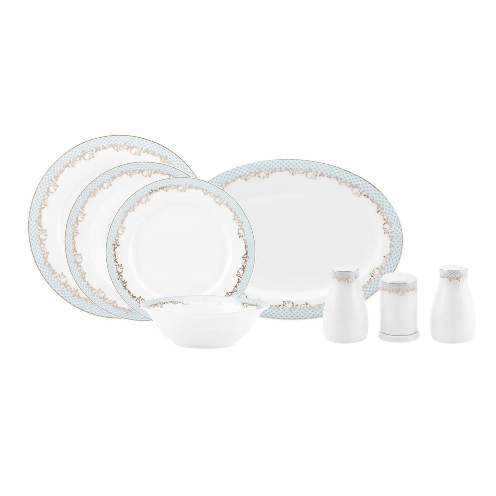 Karaca Rocco 56 Piece New Generation Bone Dinnerware Set for 12 Person
