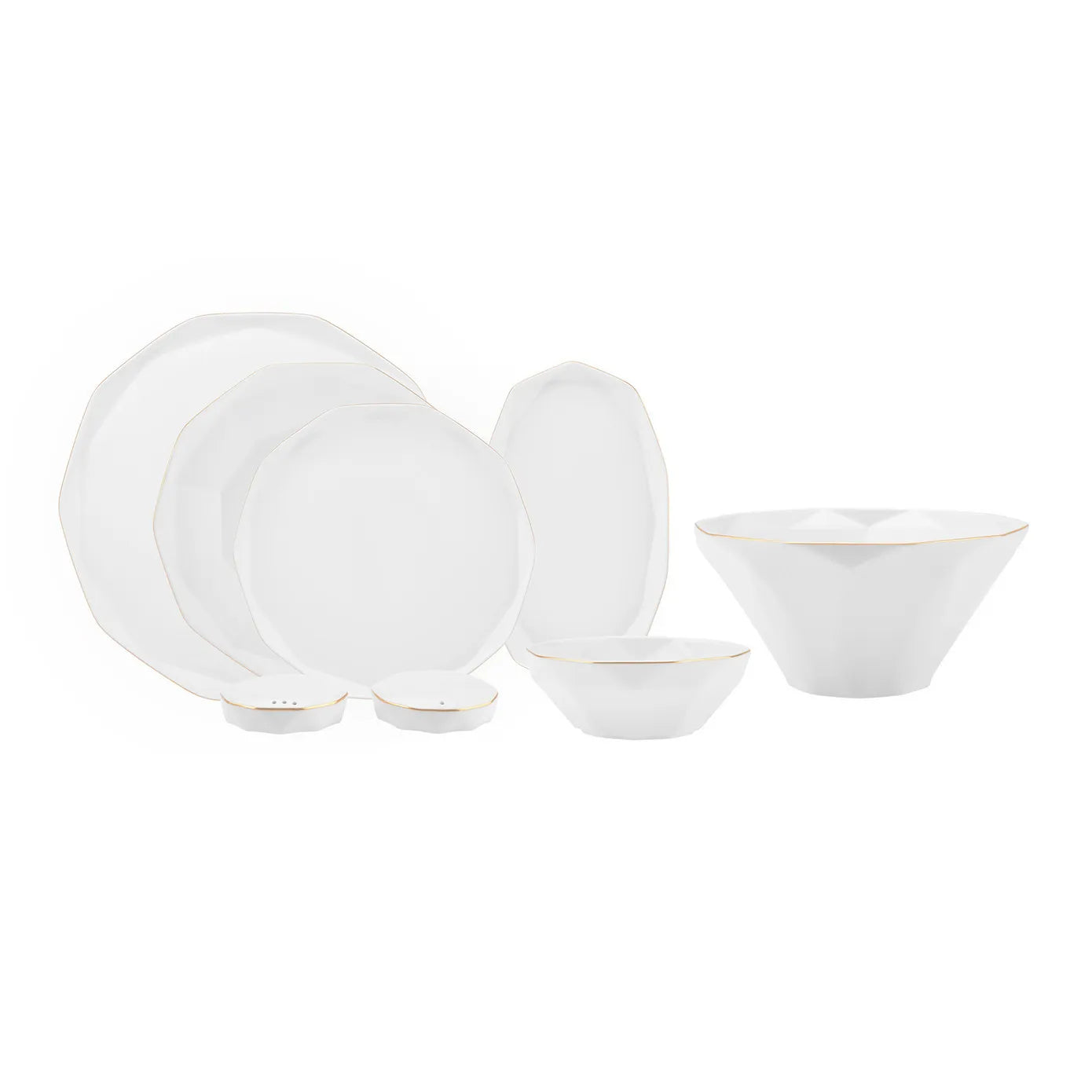 Karaca Streamline Diamond 57 Piece Dinnerware Set for 12 Person