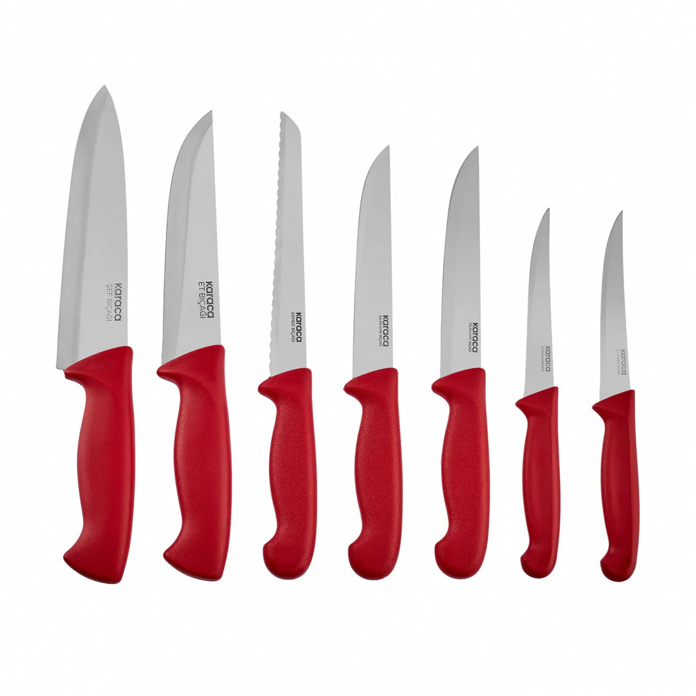Karaca Splend Burgundy 7 Piece Knife Set