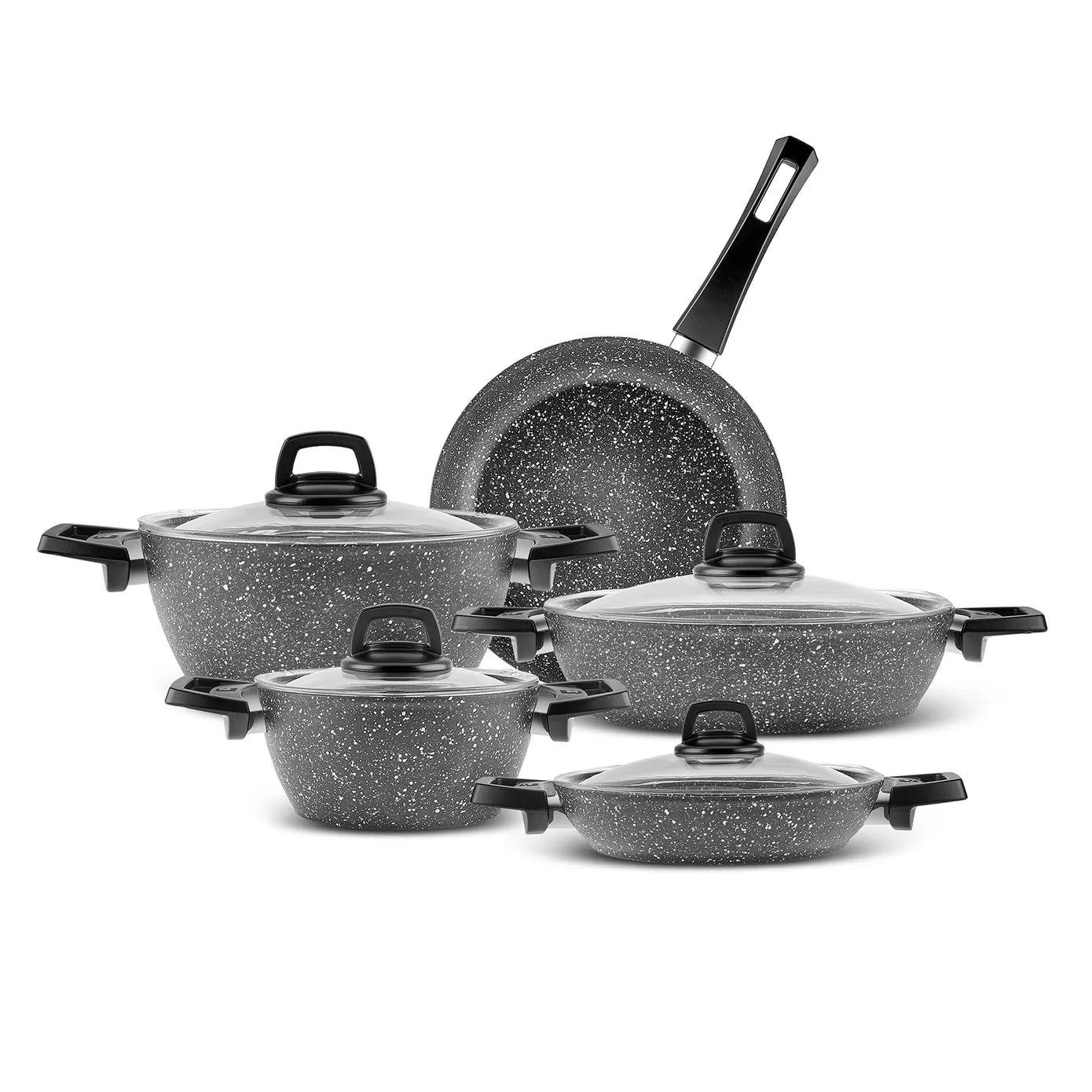 Karaca Biogranite Grey Stone 9--Piece Cookware-Set