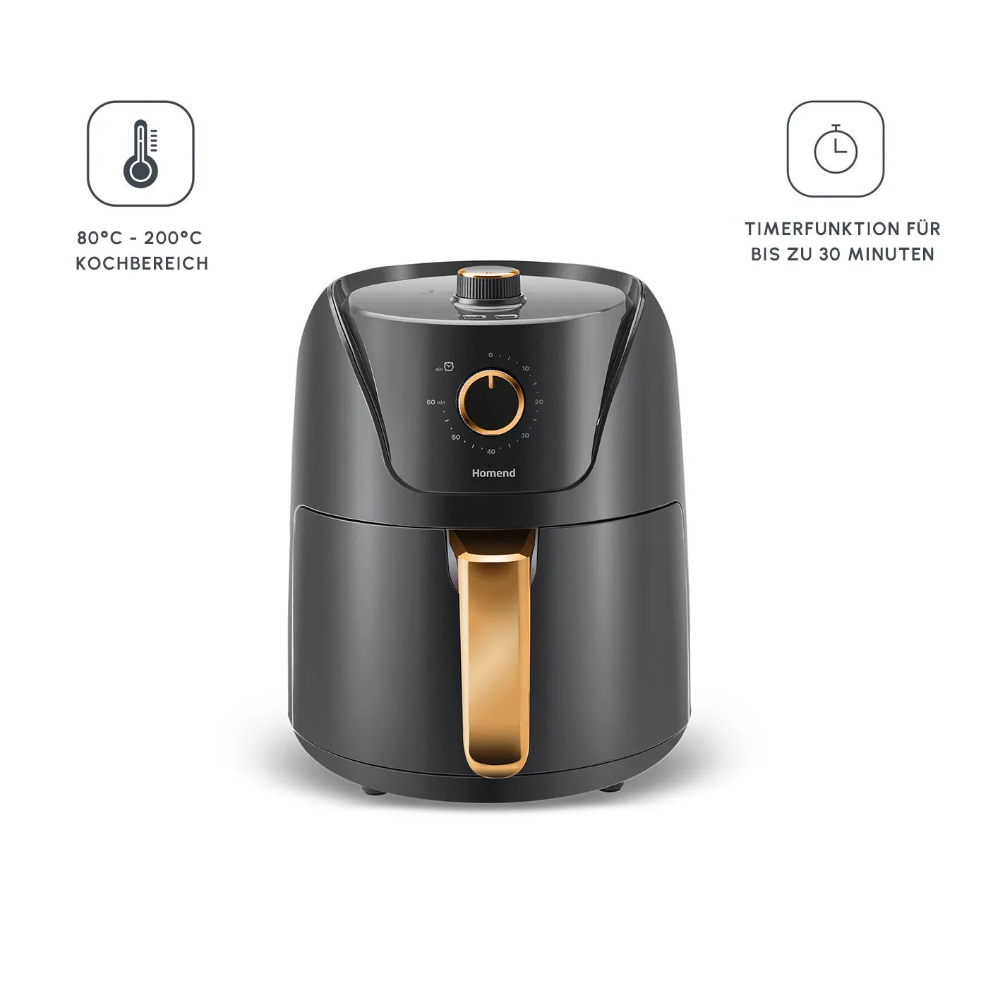 Homend Airfryday 2505H mit 8 verschiedenen Programmen, 4,3 Liter Airfr ...