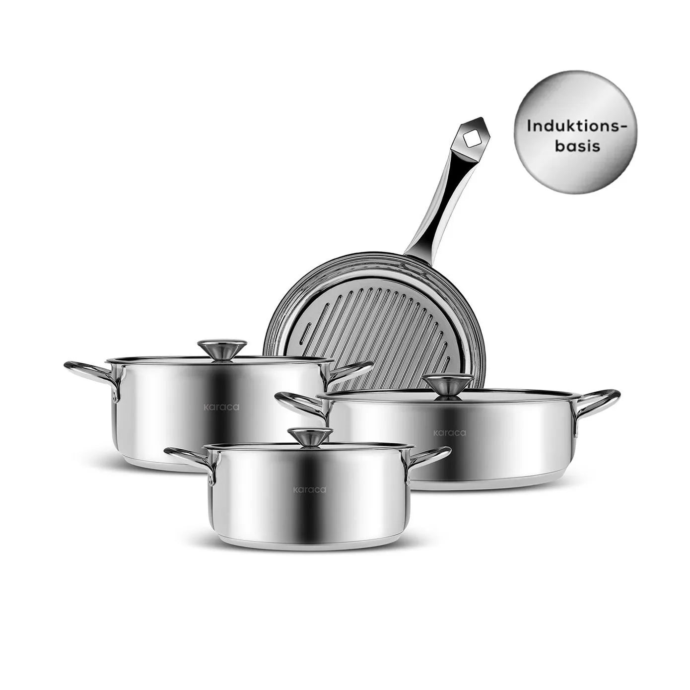 Karaca Galina New 7 Piece Steel Cookware Set