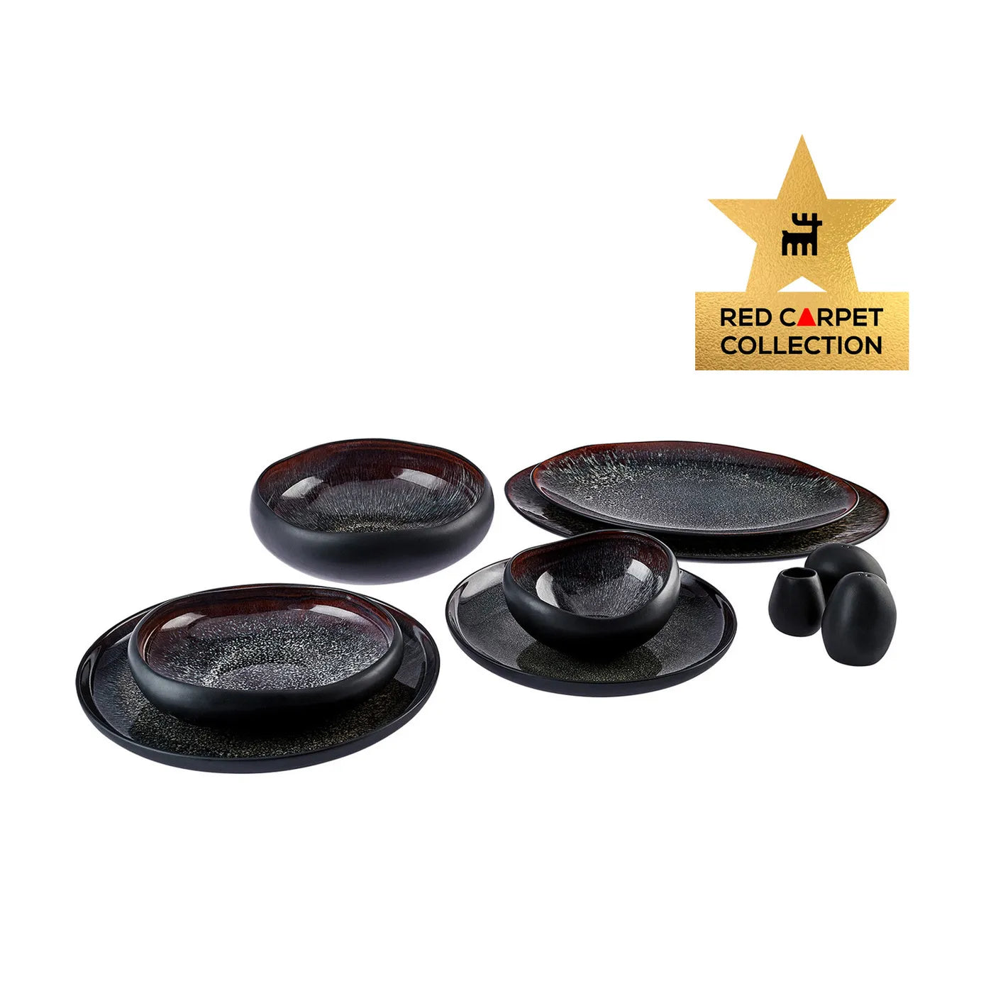 Karaca Red Carpet Collection Streamline Galactic Stoneware Dinner Set