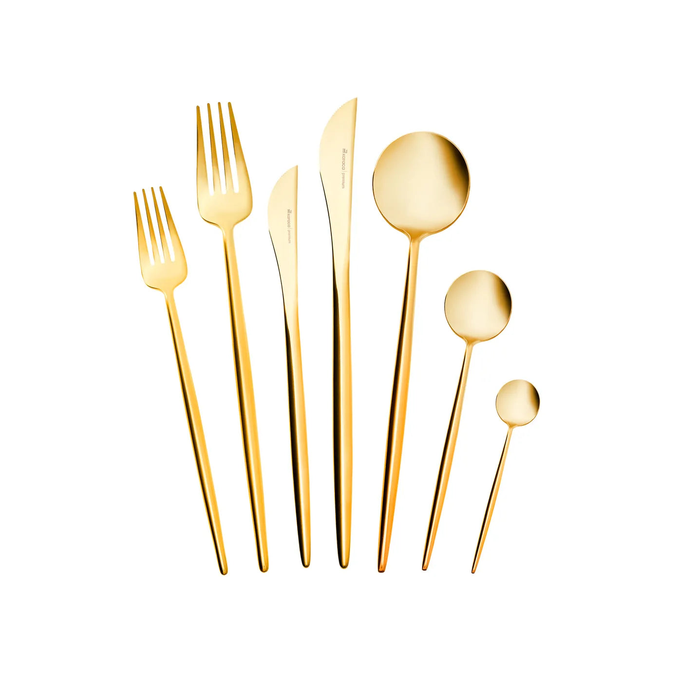 Karaca Jupiter Premium Boxed Cutlery Set Shiny Gold for 12 Person, 84