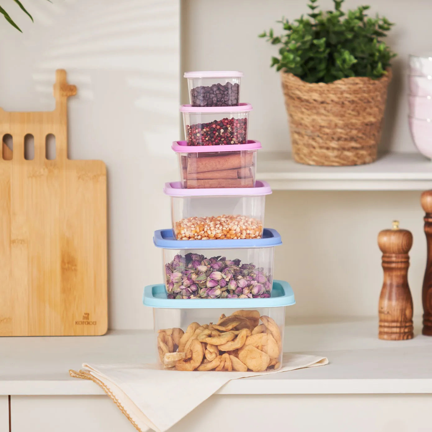 Karaca Dora Purple Storage Container, 6 Piece